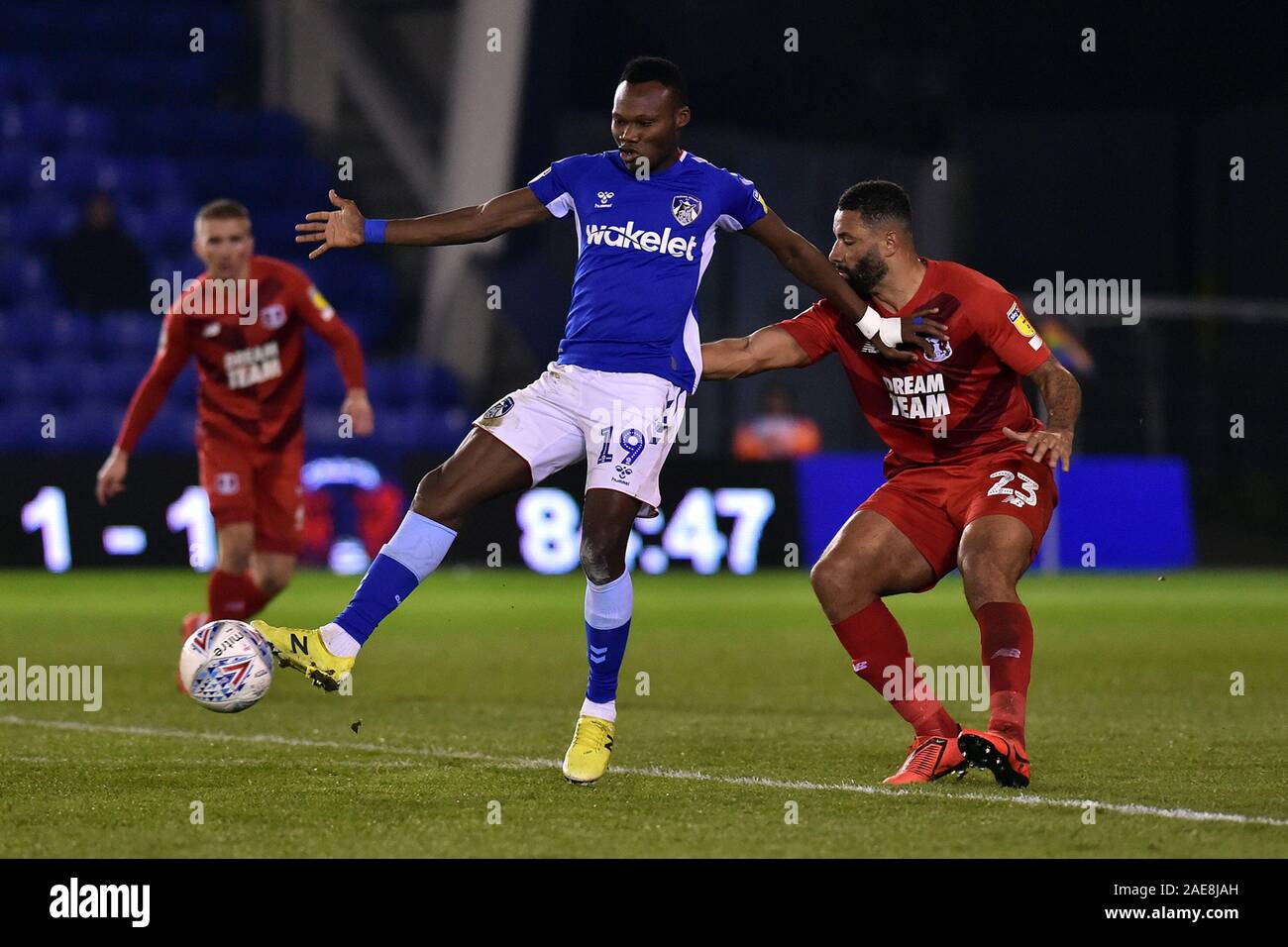 Oldham, UK. 07th Dec, 2019. OLDHAM, ENGLAND - DECEMBER 7TH Desire Segbe ...