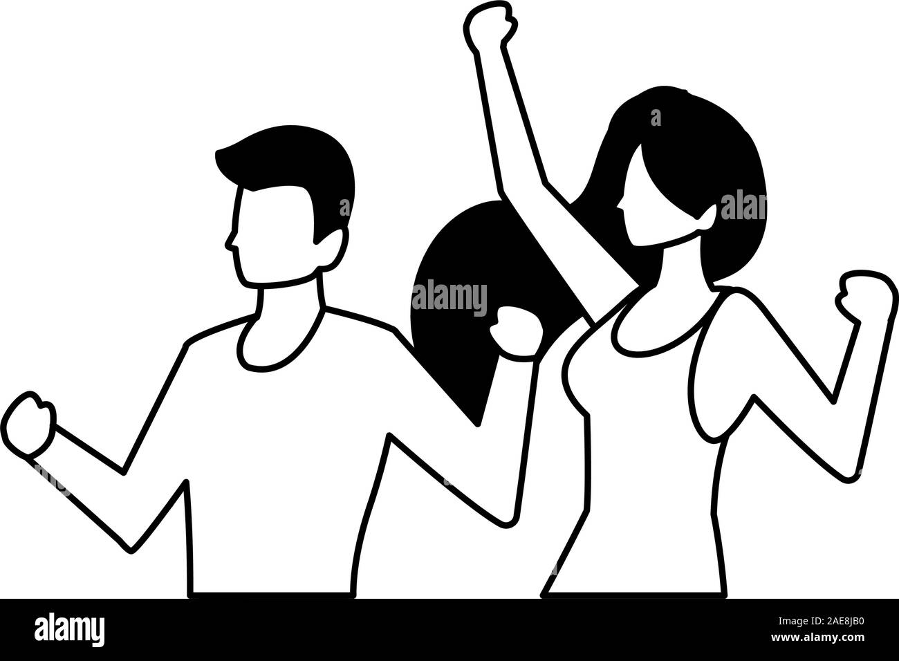 couple of people faceless with different poses on white background ...