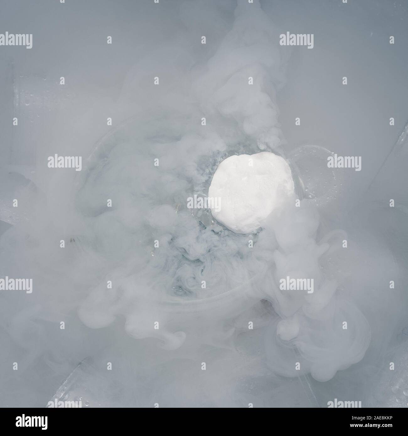 Sublimating dry ice - solid carbon dioxide Stock Photo - Alamy