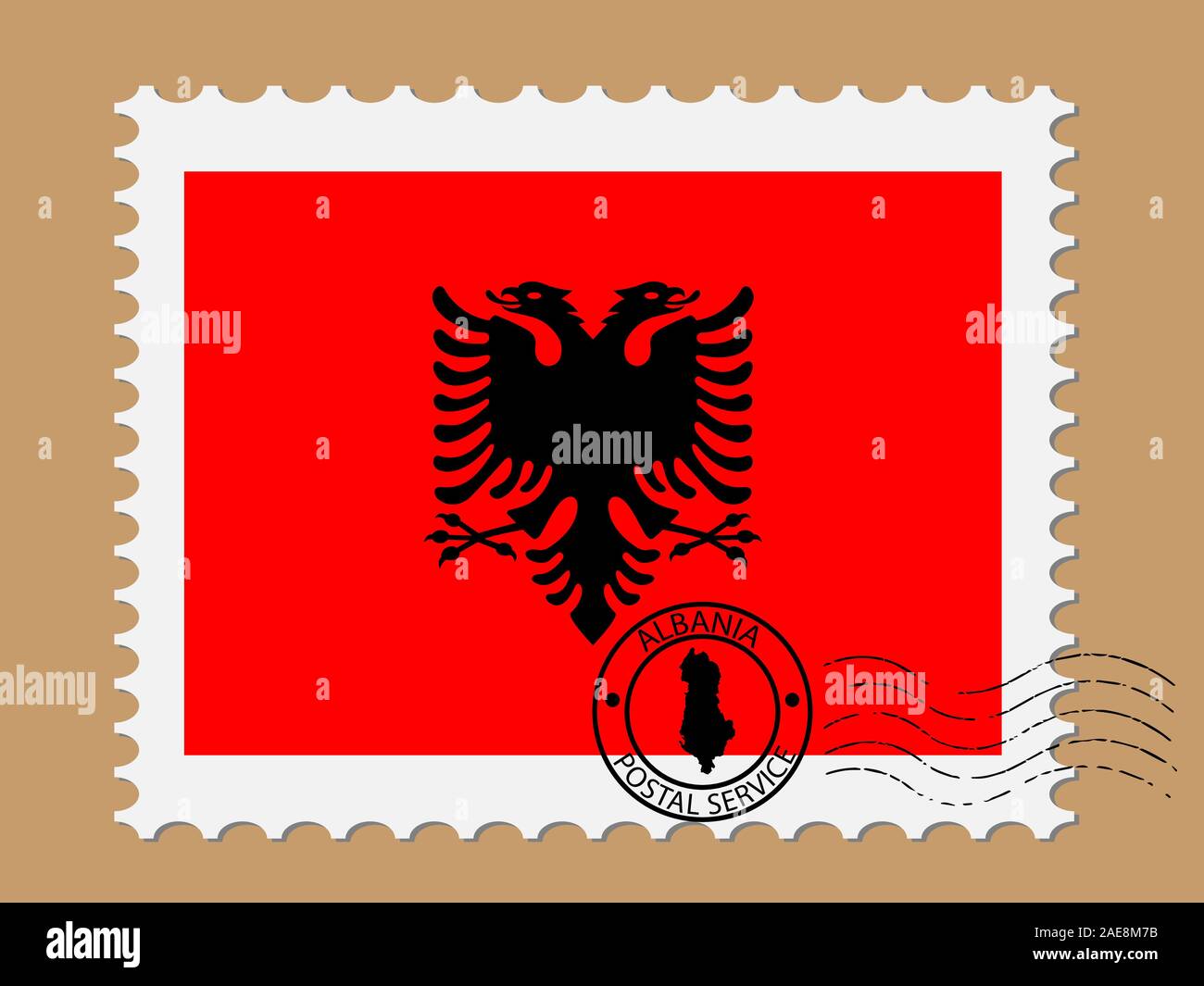 Albania Flag Postage Stamp Vector illustration Eps 10 Stock Vector ...