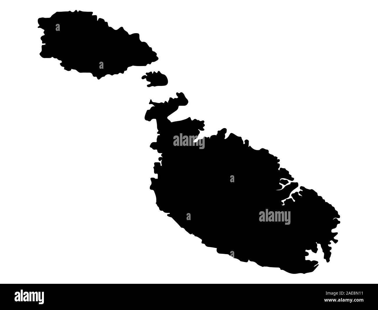Malta Map Silhouette Vector Illustration Eps 10 Stock Vector Image