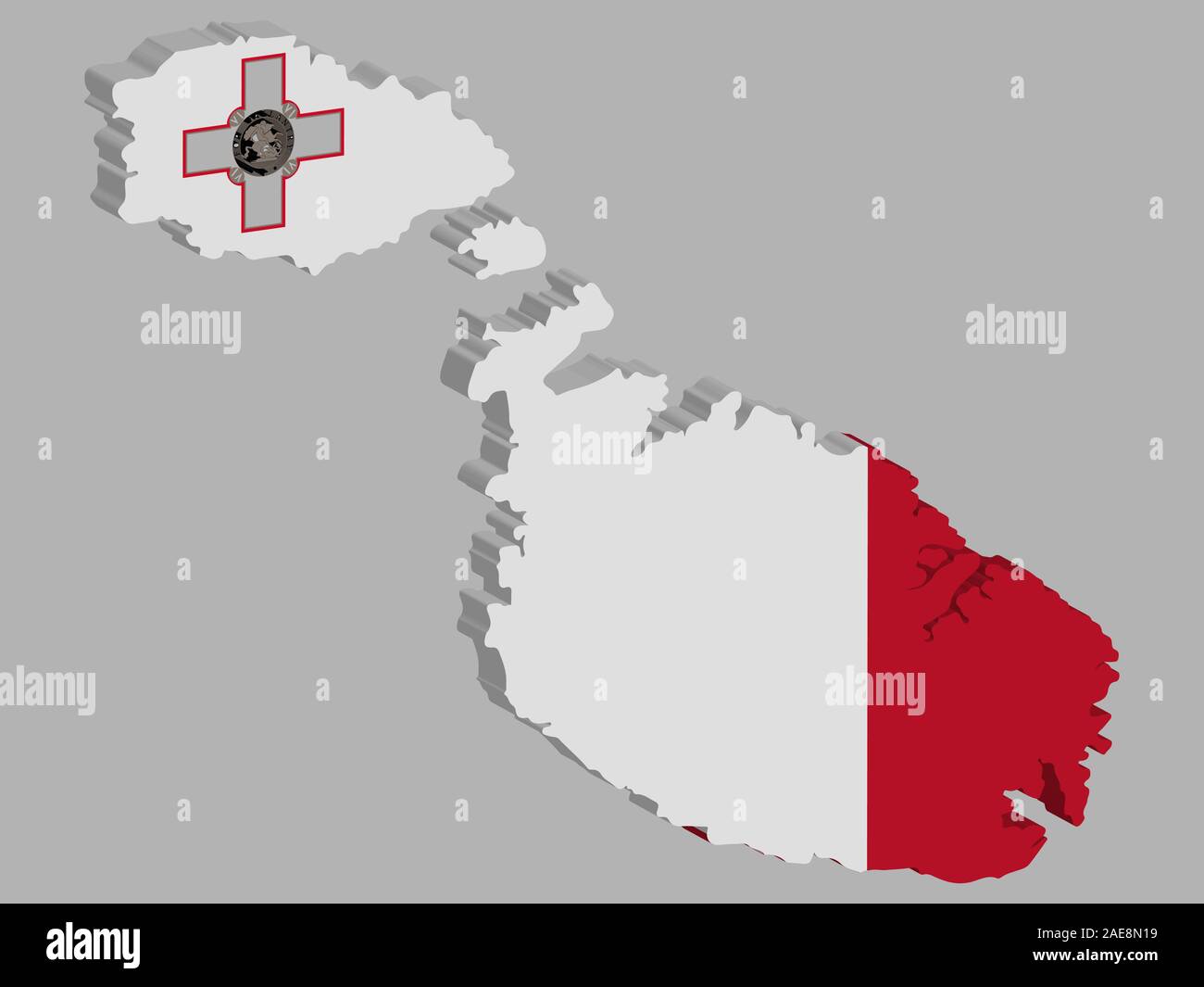 3d Malta Map Flag Vector Illustration Eps 10 Stock Vector Image And Art