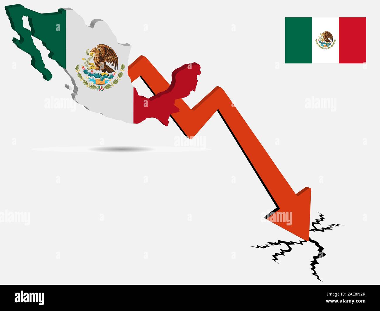 3d map illustration mexico flag Stock Vector Images - Alamy