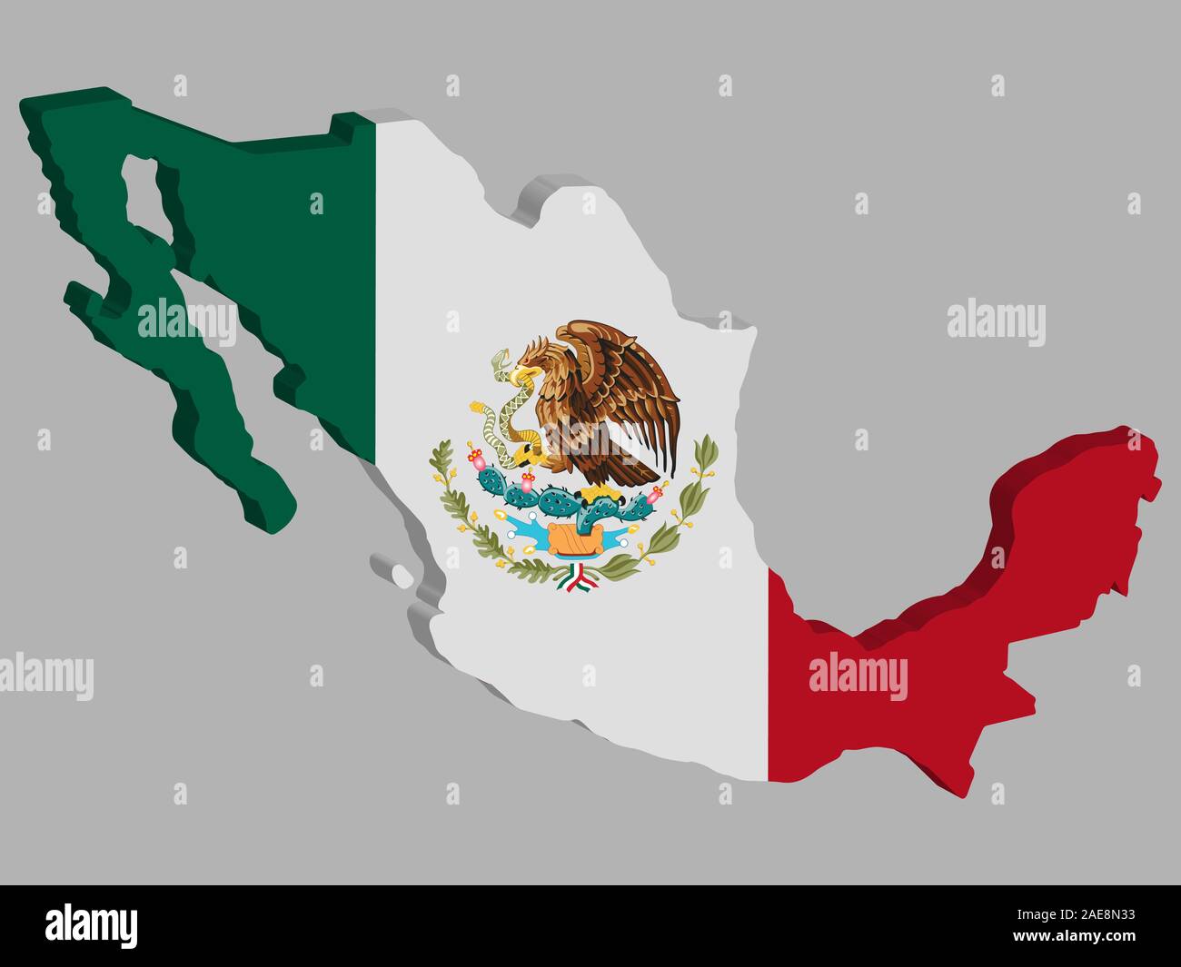 3D Mexico Map Flag Vector illustration Eps 10 Stock Vector Image & Art ...