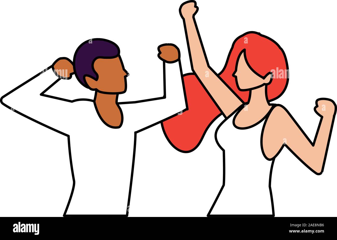 couple of people faceless with different poses on white background ...