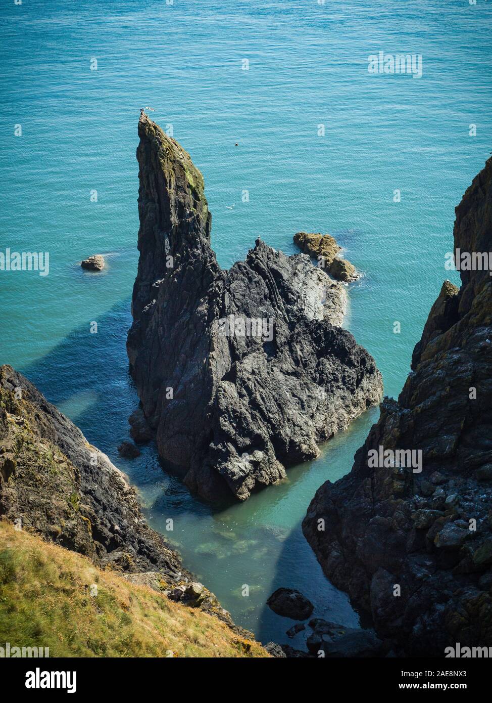 Sharp crags and rocks at Port Patrick Scotland Stock Photo - Alamy
