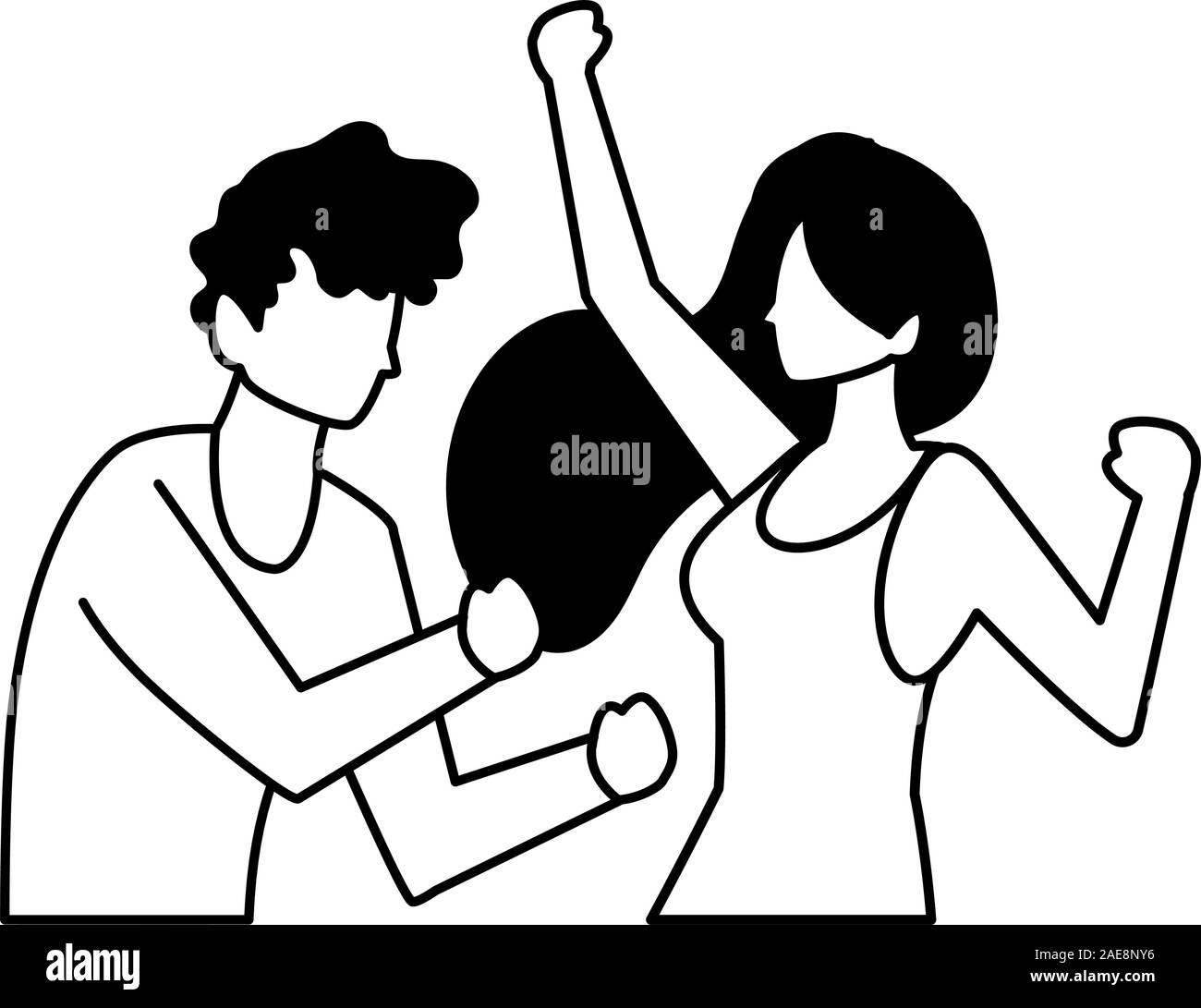 couple of people faceless with different poses on white background ...