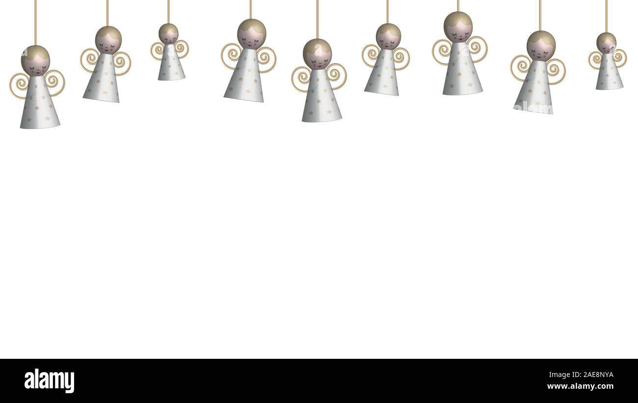 Border 3D Christmas angels, vector Stock Vector Image & Art - Alamy