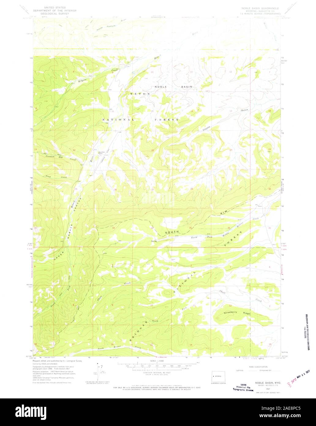 WY Noble Basin 340669 1967 24000 Restoration Stock Photo - Alamy