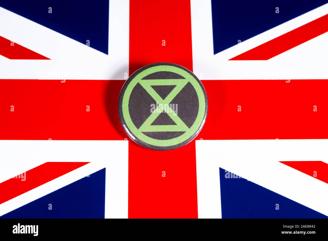 London, UK - November 22nd 2019: The symbol of Extinction Rebellion ...