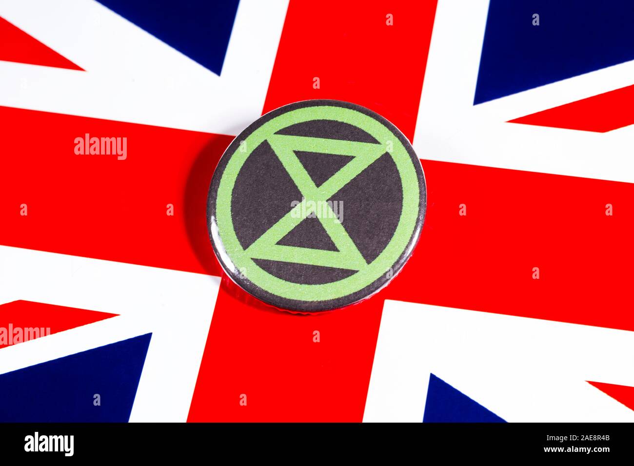 London, UK - November 22nd 2019: The symbol of Extinction Rebellion ...