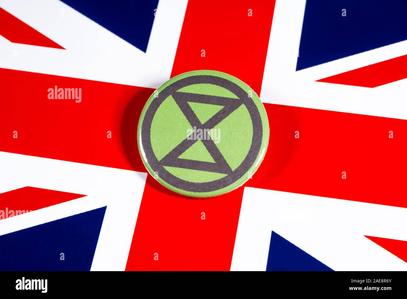 London, UK - November 22nd 2019: The symbol of Extinction Rebellion ...