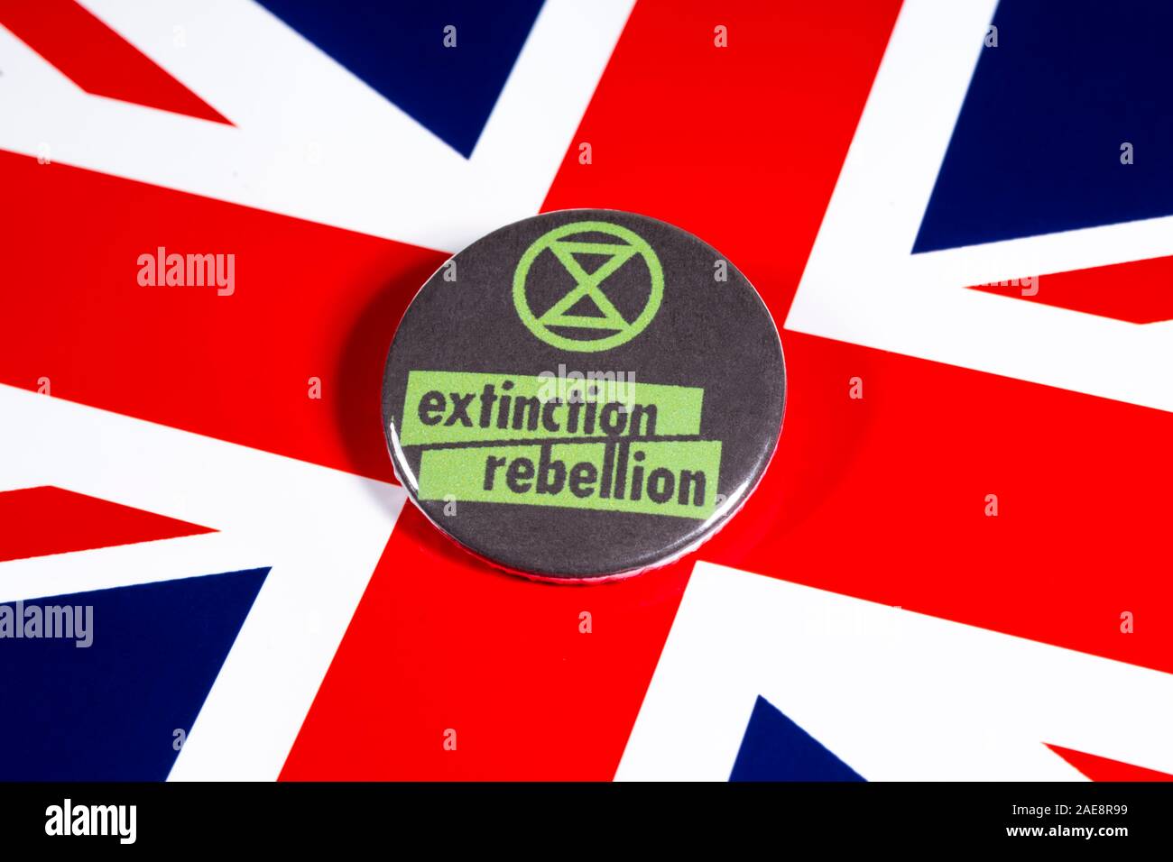 London, UK - November 22nd 2019: The symbol of Extinction Rebellion ...