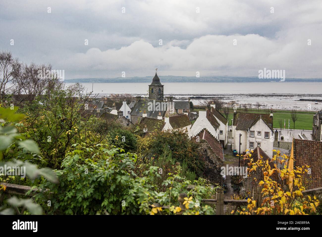 Architecture, buildings, gardens in Culross, Scotland. Colorful village ...