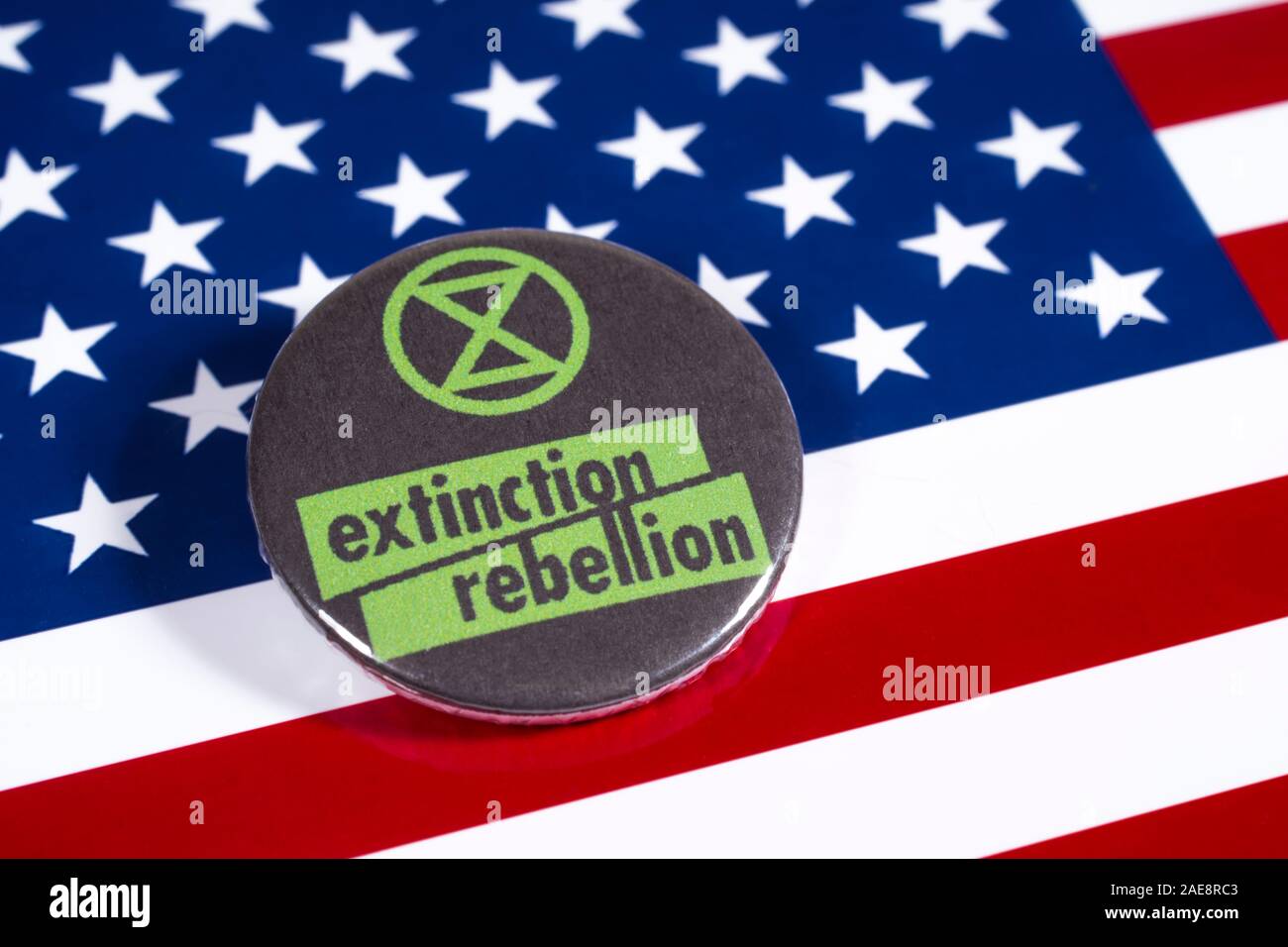 London, UK - November 22nd 2019: The symbol of Extinction Rebellion ...