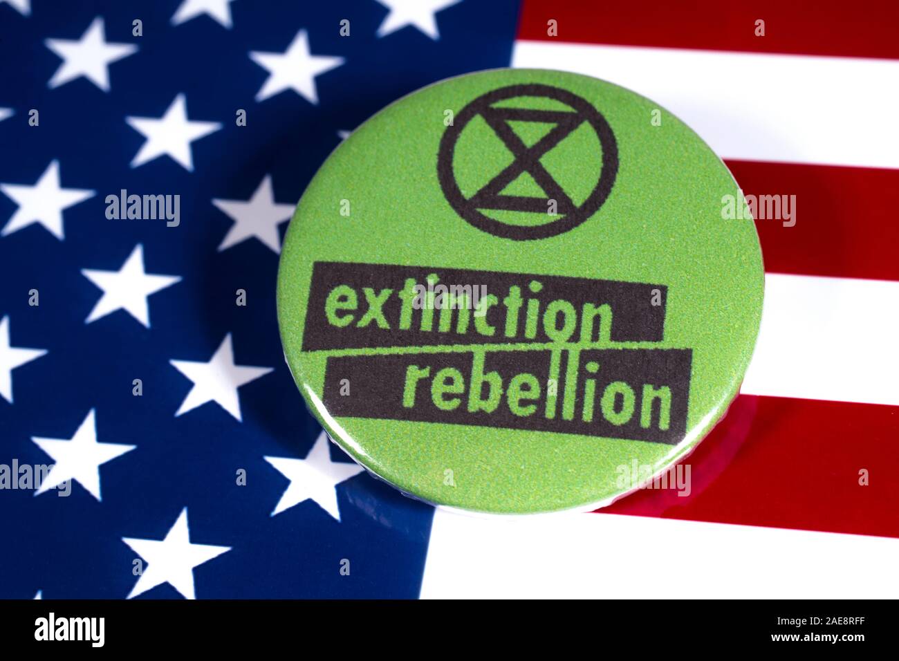 London, UK - November 22nd 2019: The symbol of Extinction Rebellion ...