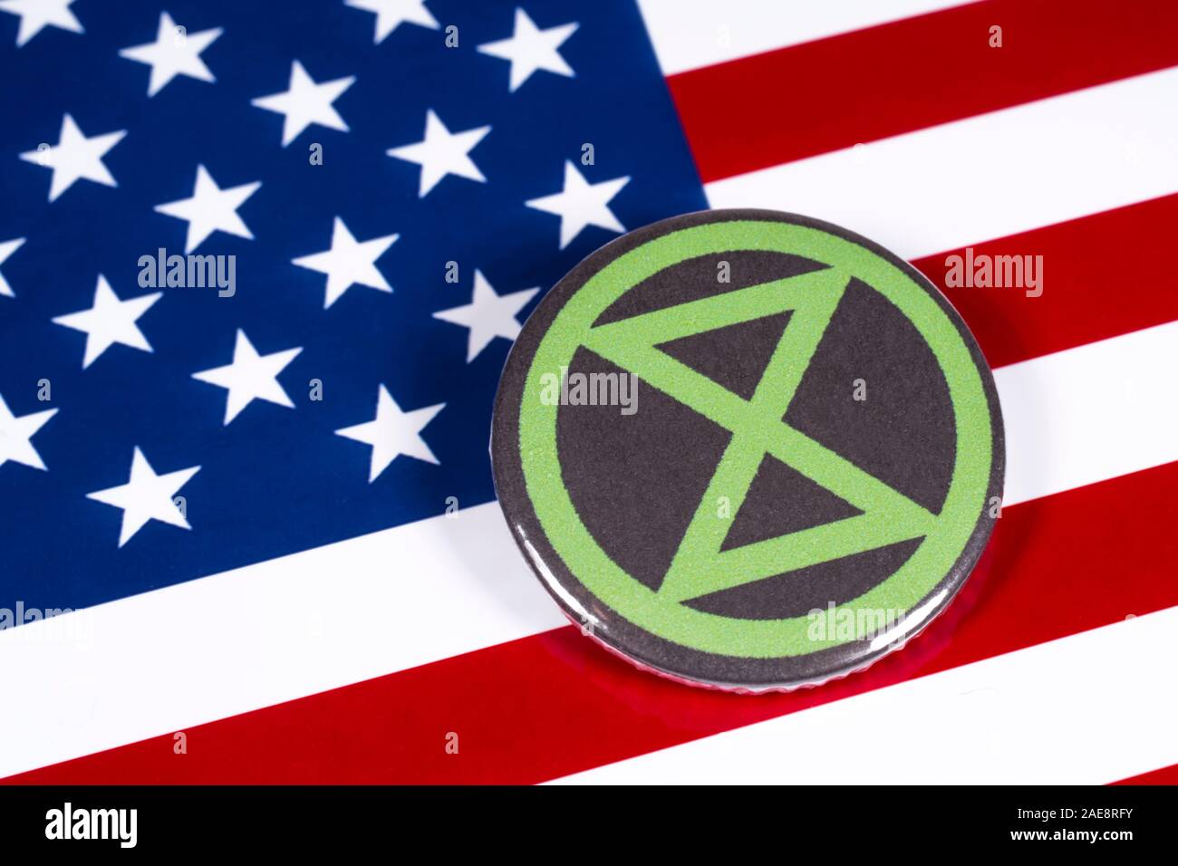 London, UK - November 22nd 2019: The symbol of Extinction Rebellion ...