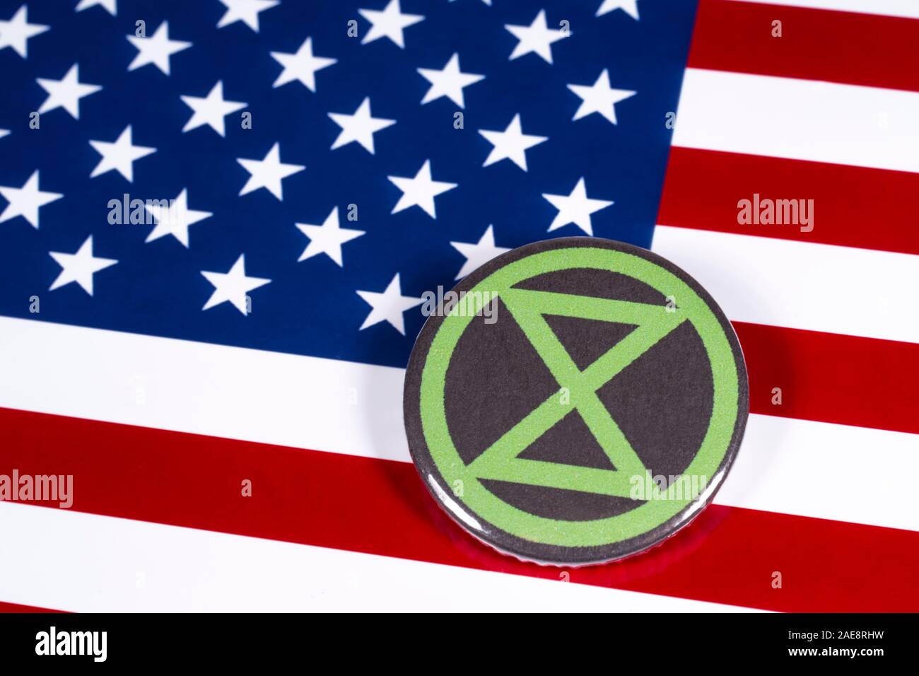 London, UK - November 22nd 2019: The symbol of Extinction Rebellion ...