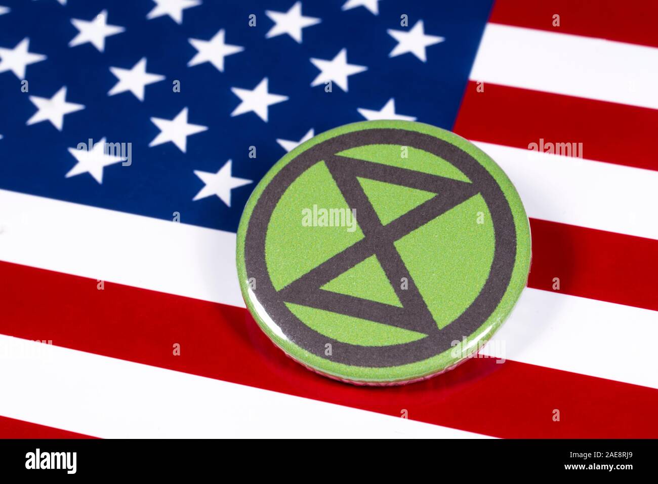 London, UK - November 22nd 2019: The symbol of Extinction Rebellion ...