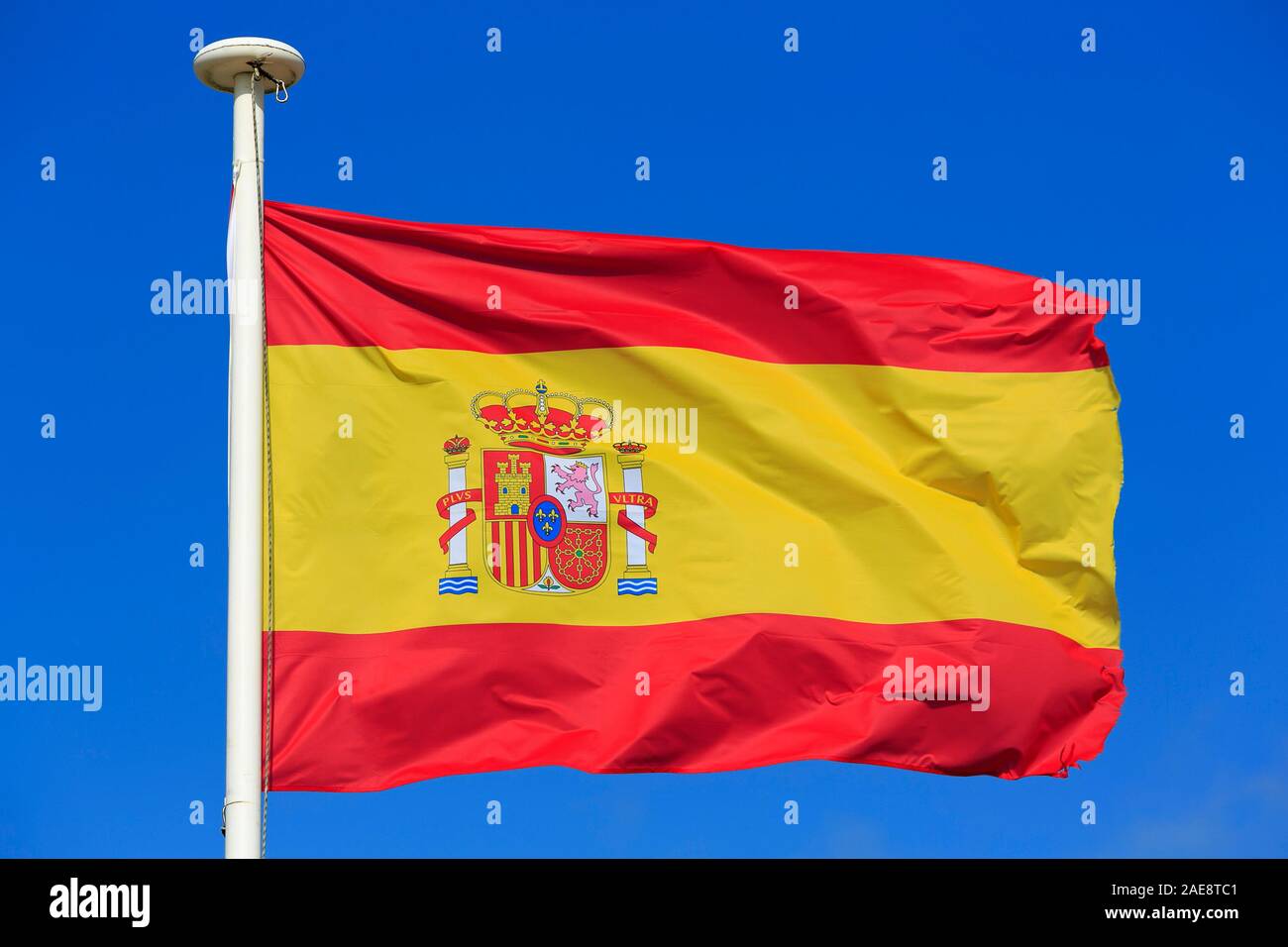 Spanish National Flag, Bilbao City, Spain Stock Photo - Alamy