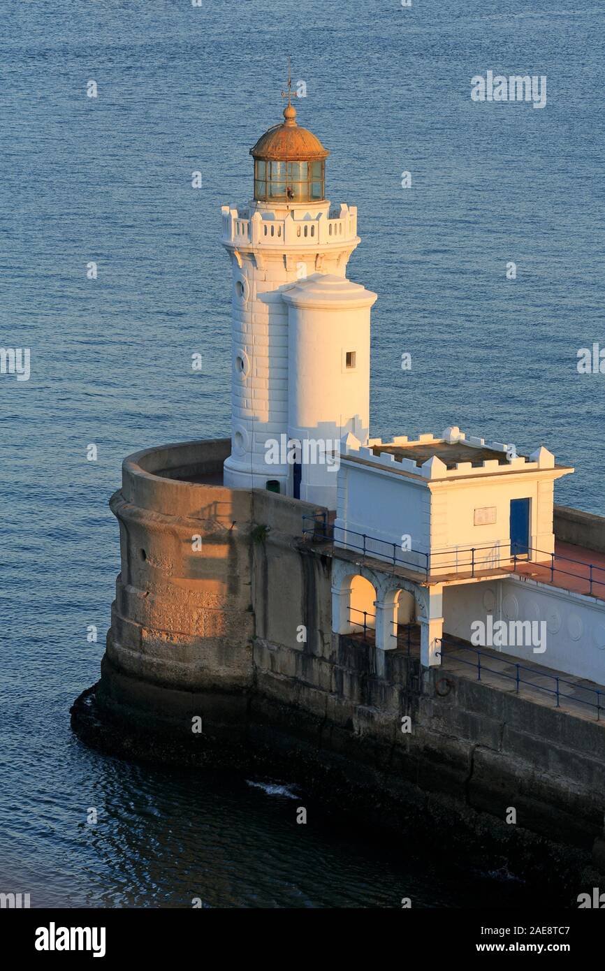 East Breakwater Lighthouse, Port of Bilbao, Getxo,Bilbao, Spain Stock ...