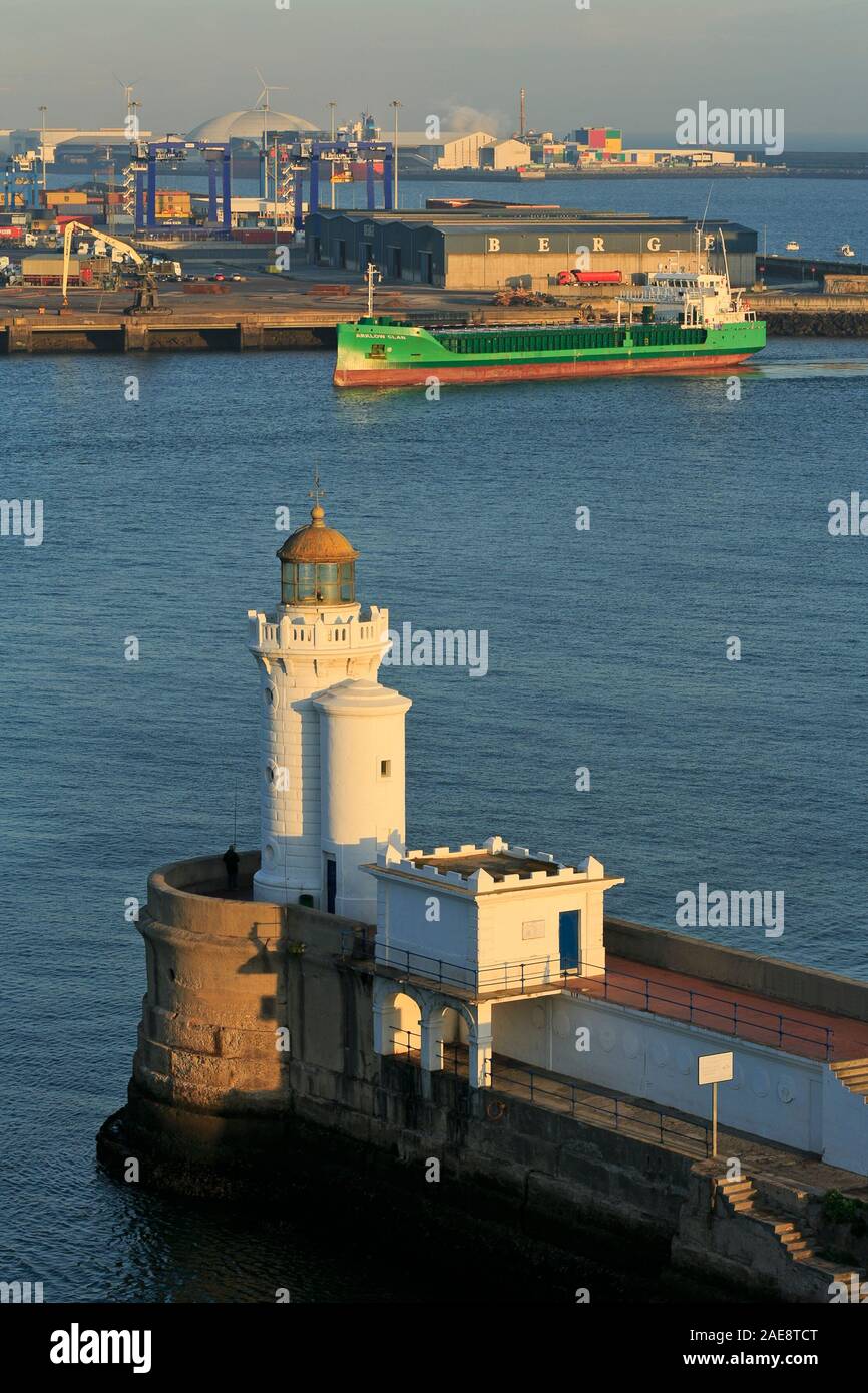 East Breakwater Lighthouse in Getxo, Port of Bilbao, Getxo,Bilbao ...