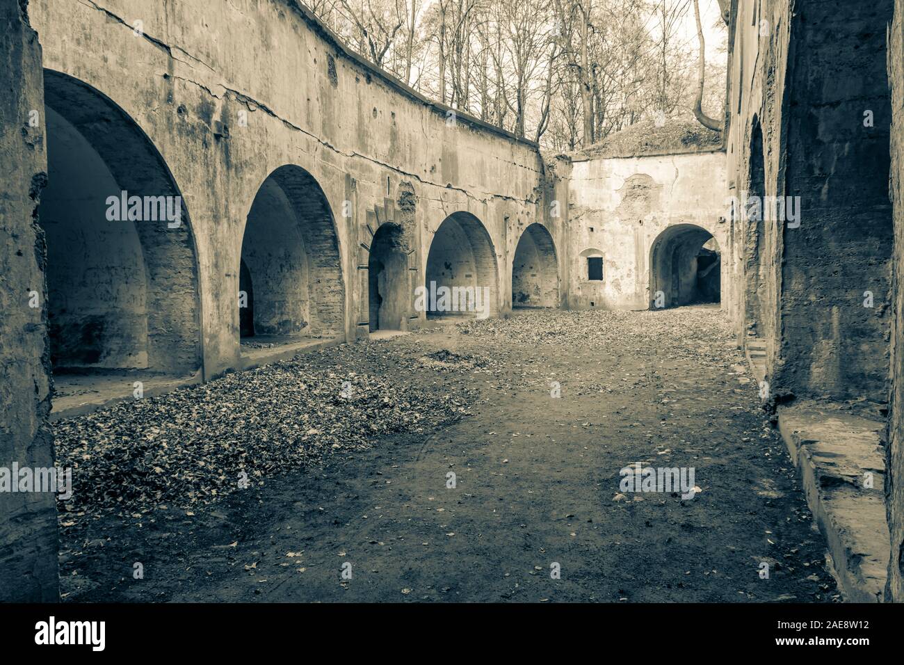 Przemysl Fortress: Artillery Fort I Salis-Soglio. Courtyard and ...