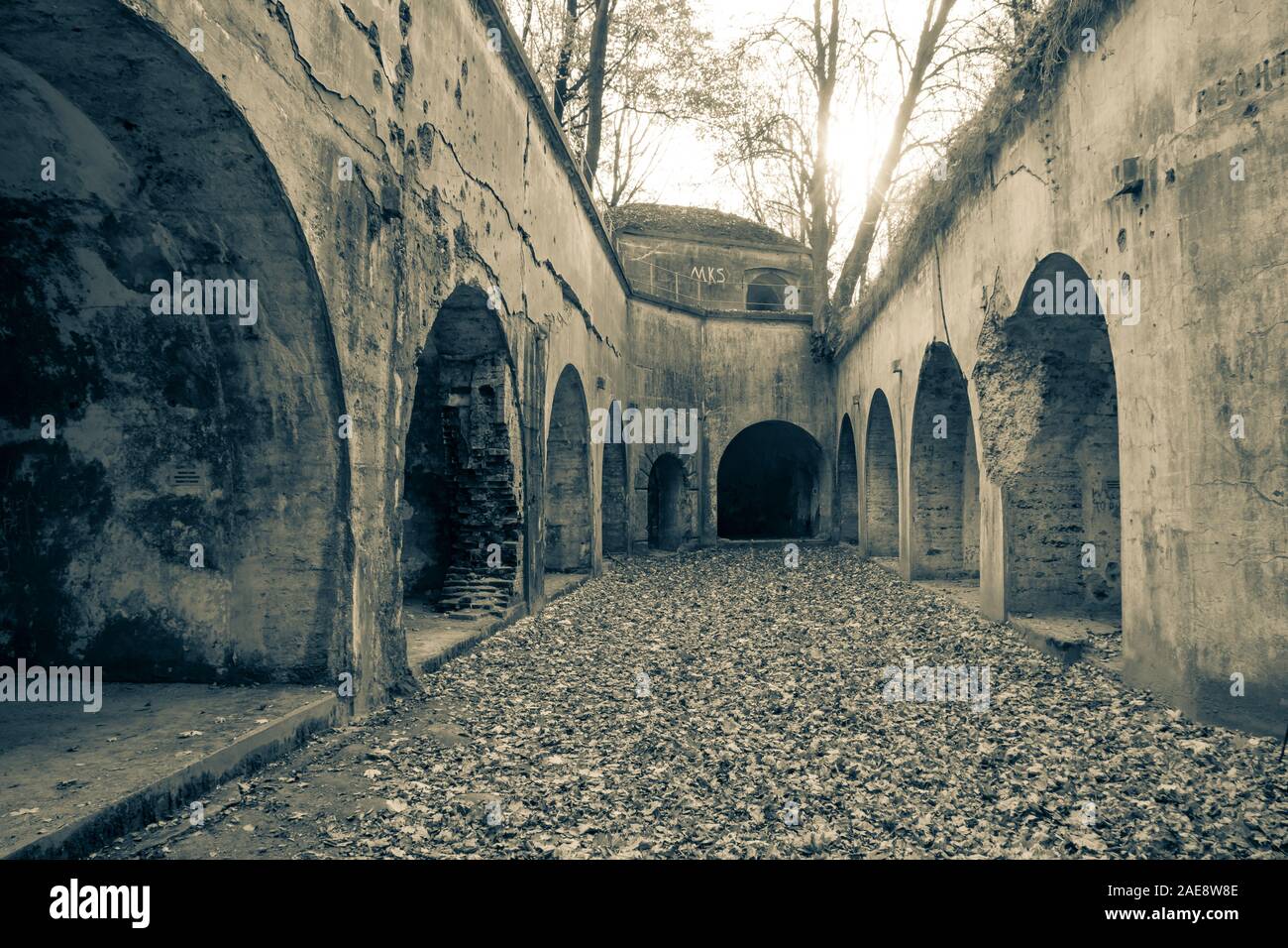 Przemysl Fortress: Artillery Fort I Salis-Soglio. Courtyard and ...