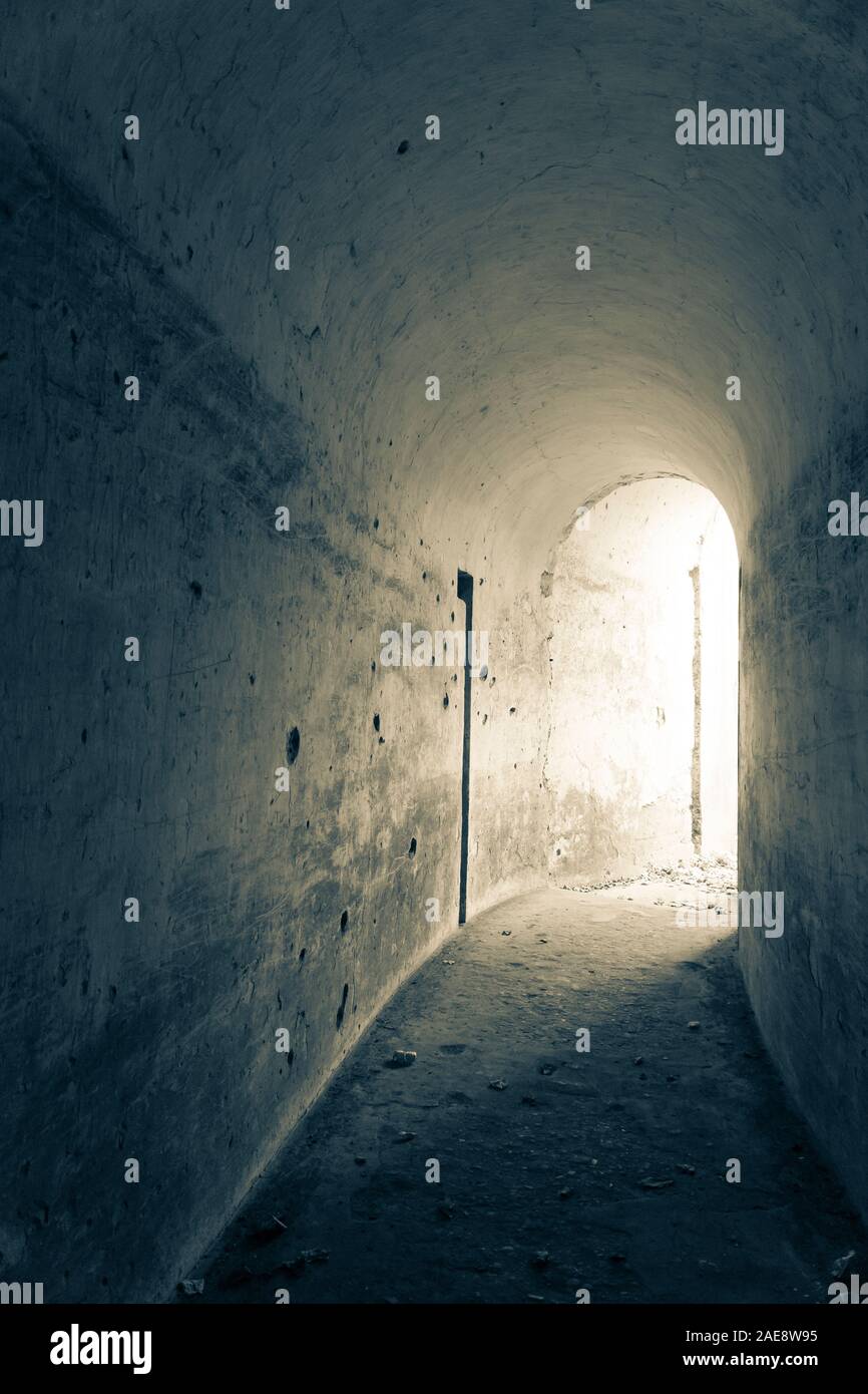 Przemysl Fortress: Artillery Fort I Salis-Soglio. Corridor in barracks ...