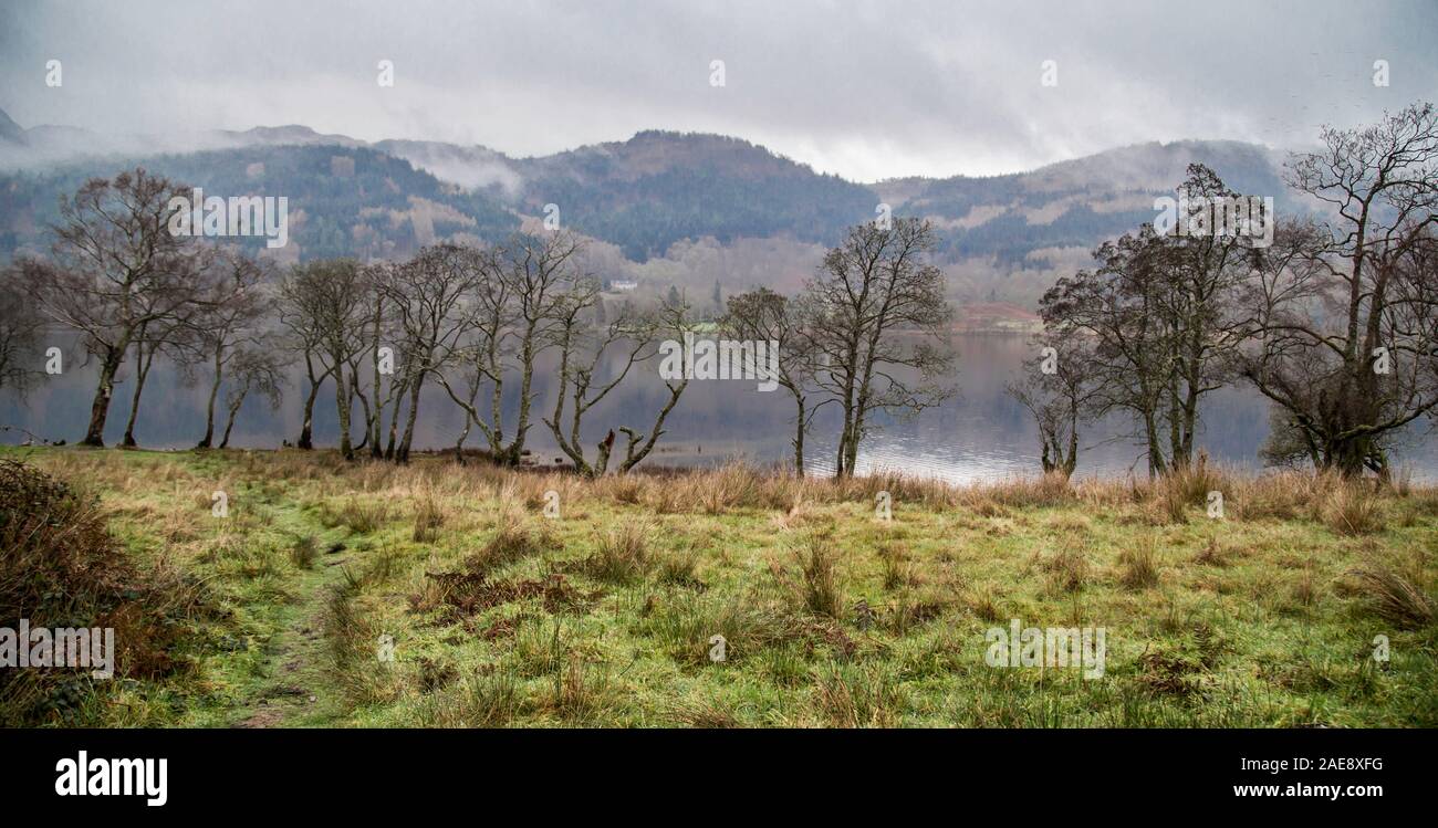 Scottish landscapes, rainy, foggy day, autumn in Scotland, United ...