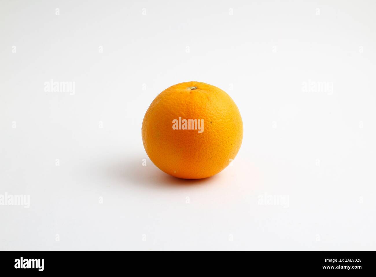 Single ripe whole orange citrus fruit with shadow isolated on white ...