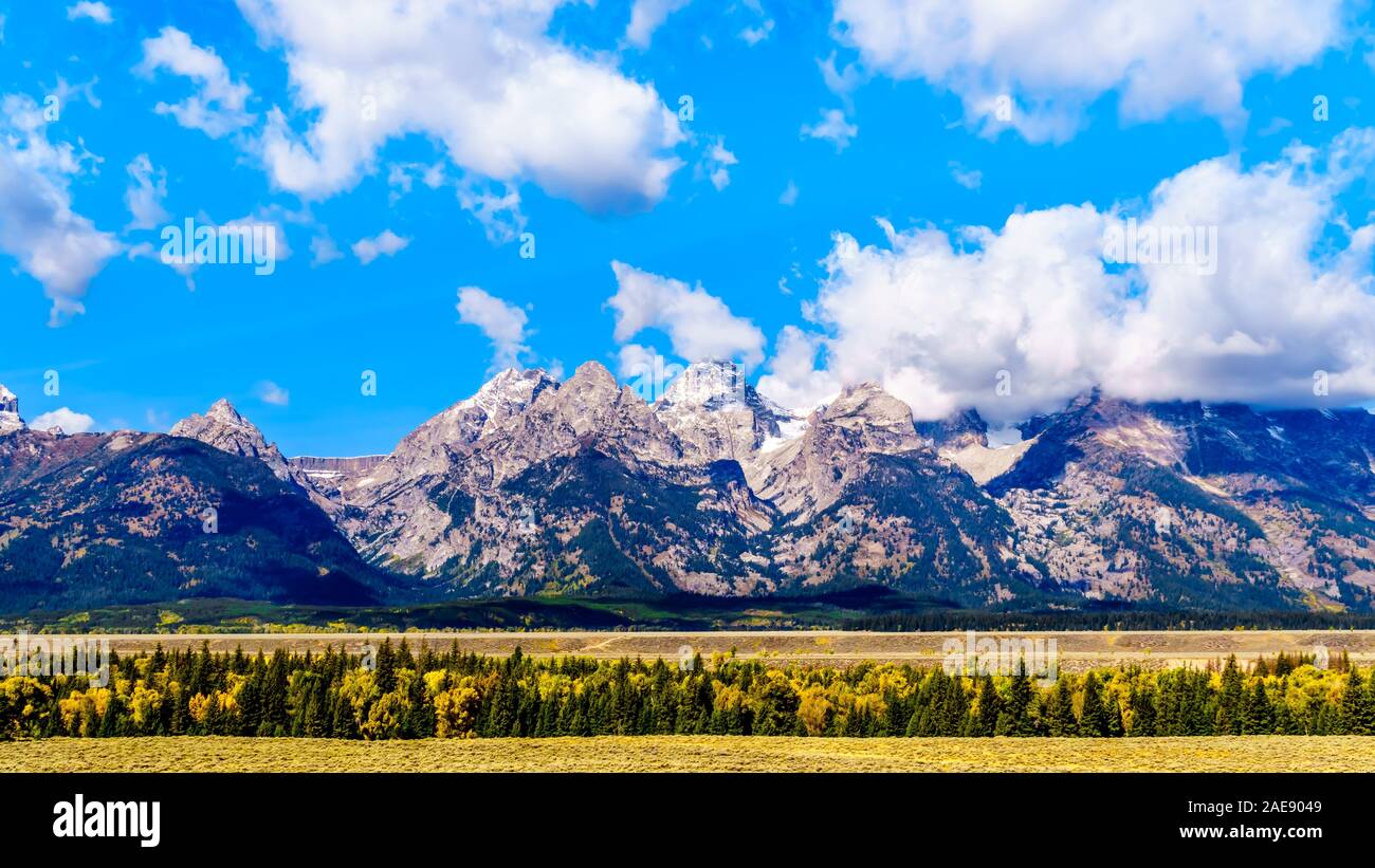 Grassland with teton mountains hi-res stock photography and images - Alamy