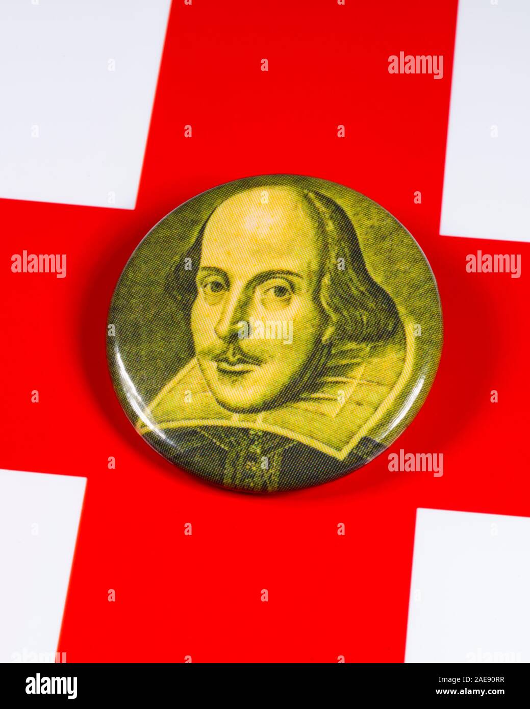 London, UK - December 3rd 2019: A pin badge with a portrait of William ...