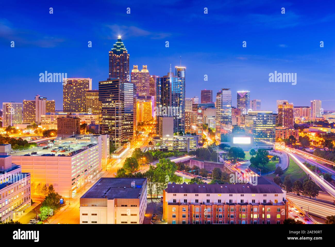 Atlanta, Georgia, USA downtown cityscape from above at twilight Stock ...