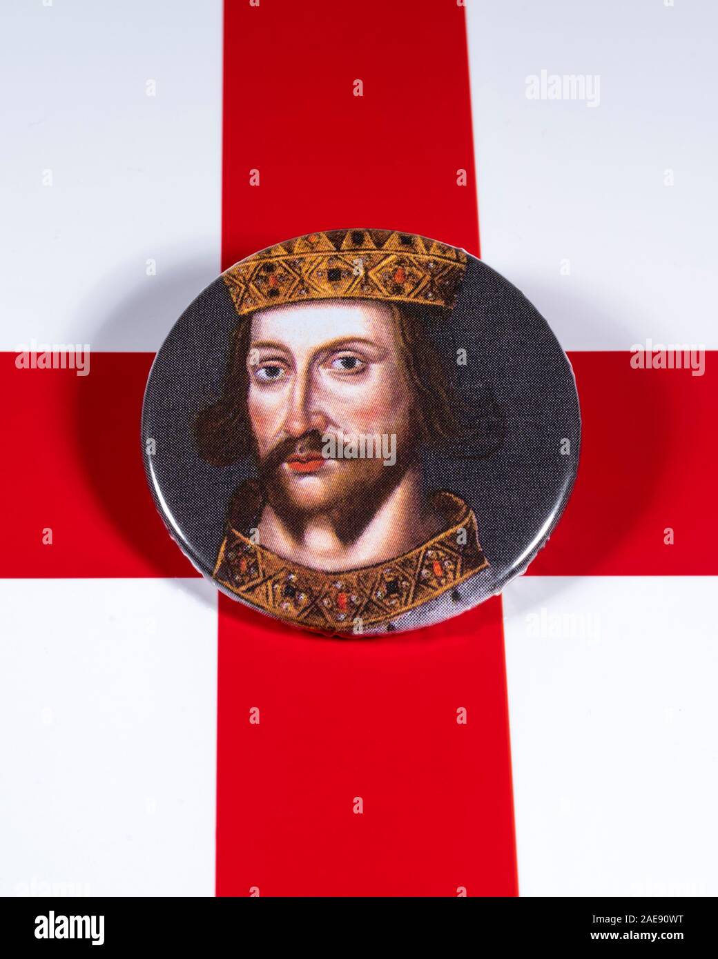 London, UK - December 5th 2019: A pin badge of King Henry II, pictured ...