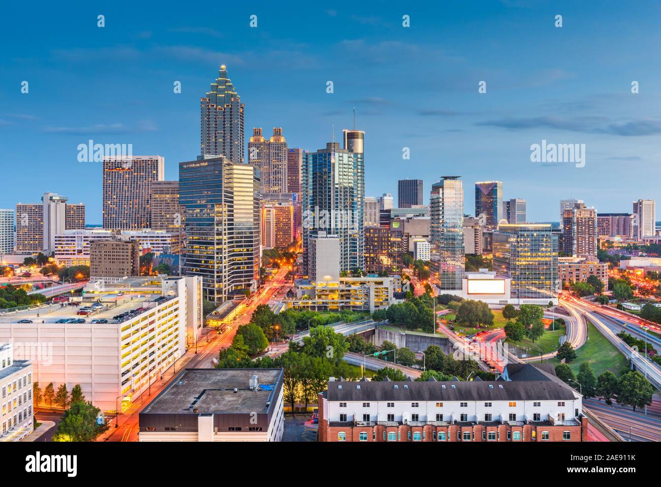 Atlanta, Georgia, USA downtown cityscape from above at twilight Stock ...