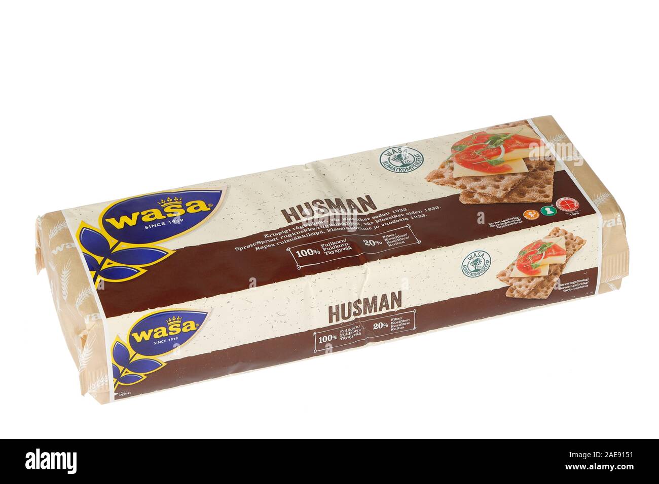 Stockholm, Sweden - December 5, 2019: One unopened pagage of Wasa ...