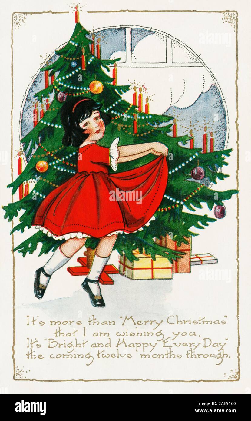 vintage christmas themed illustration Stock Photo - Alamy