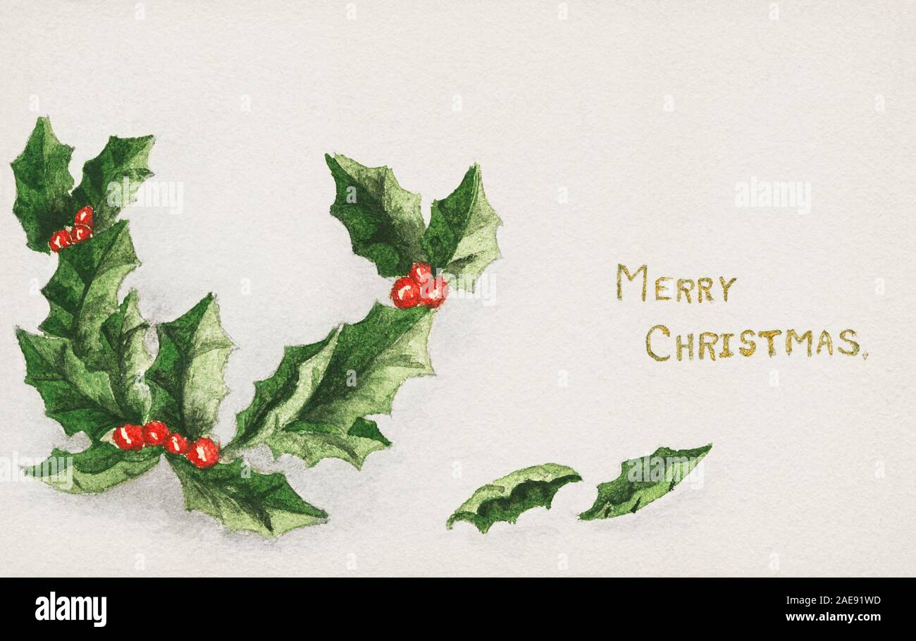 vintage christmas themed illustration Stock Photo - Alamy