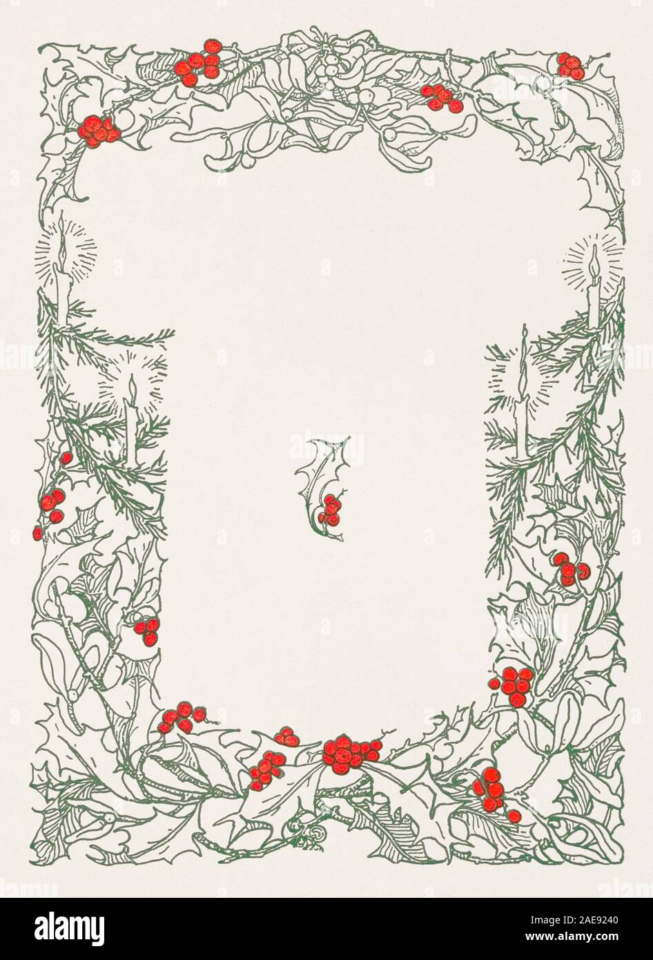 vintage Christmas themed illustration art Stock Photo - Alamy