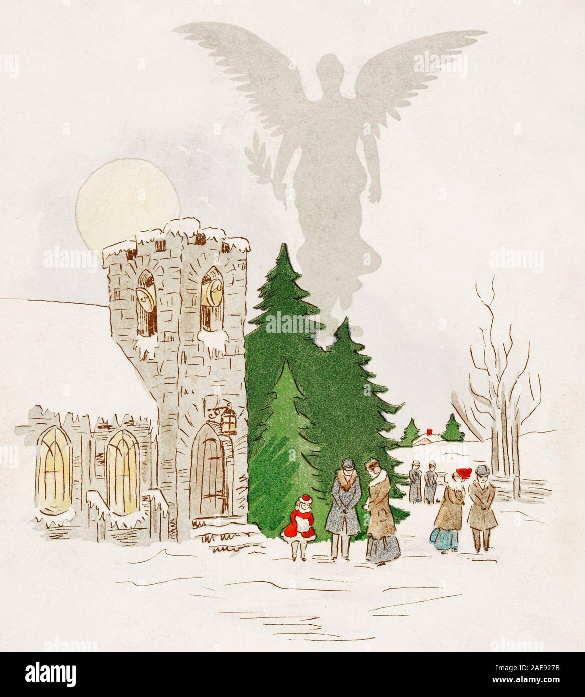 vintage christmas themed illustration Stock Photo - Alamy