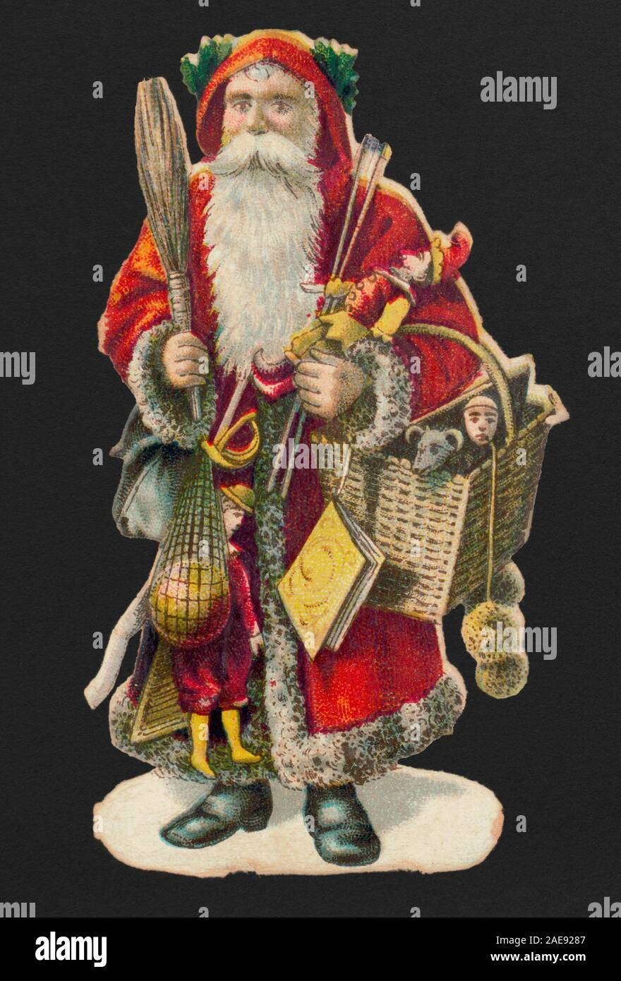 vintage christmas themed illustration Stock Photo - Alamy