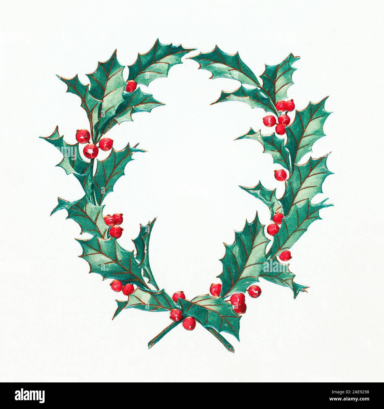 vintage christmas themed illustration Stock Photo - Alamy