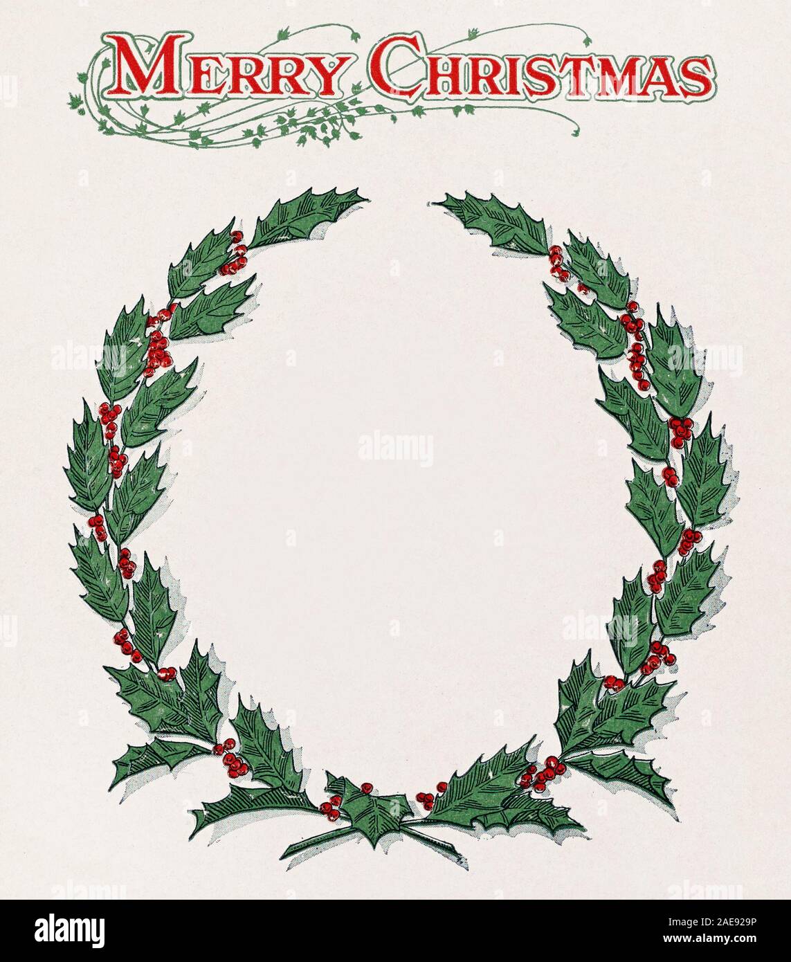 vintage christmas themed illustration Stock Photo - Alamy