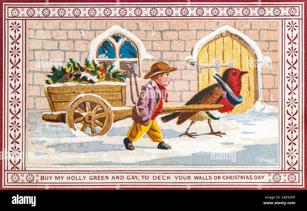 vintage christmas themed illustration Stock Photo - Alamy