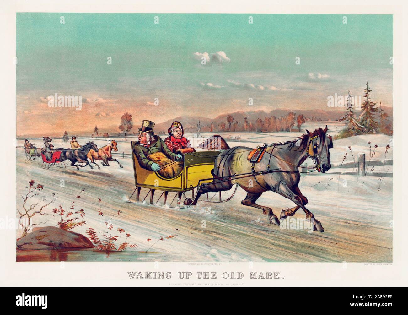 vintage christmas themed illustration Stock Photo - Alamy