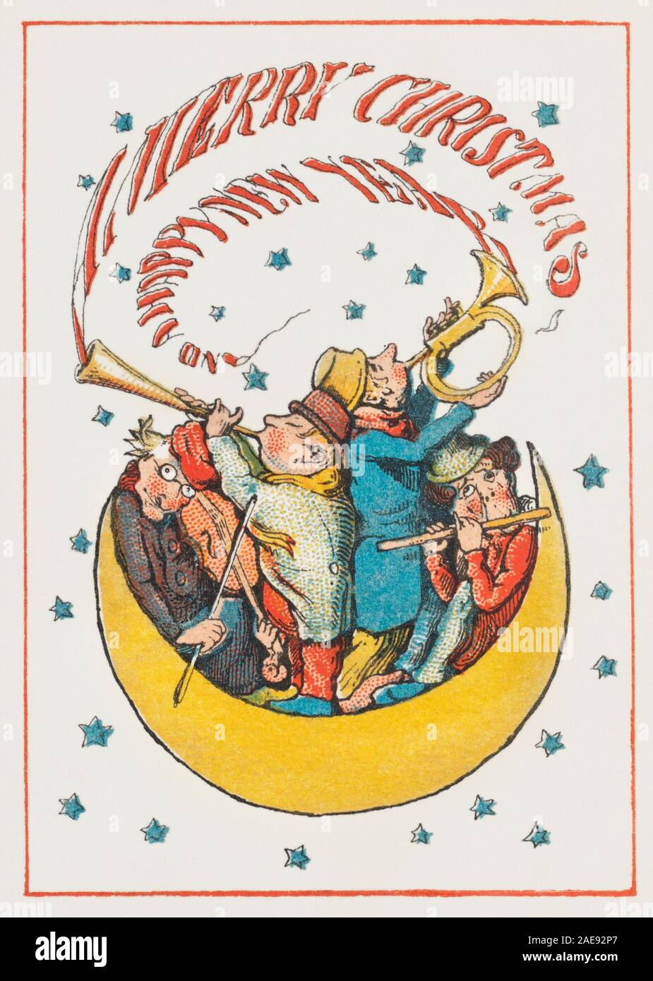 vintage christmas themed illustration Stock Photo - Alamy