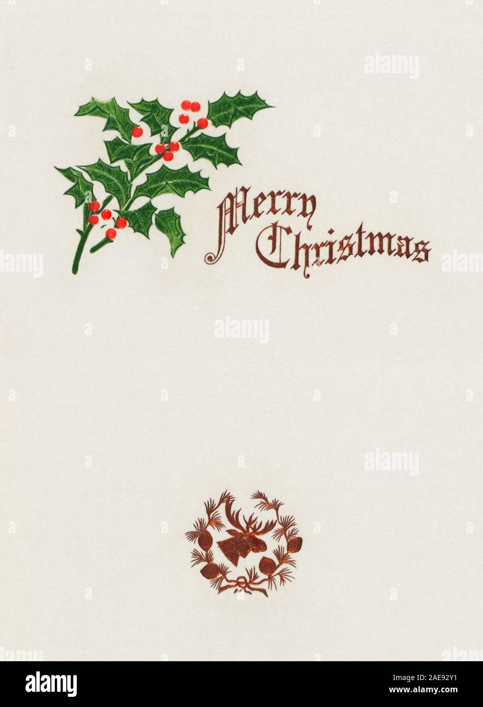 vintage christmas themed illustration Stock Photo - Alamy