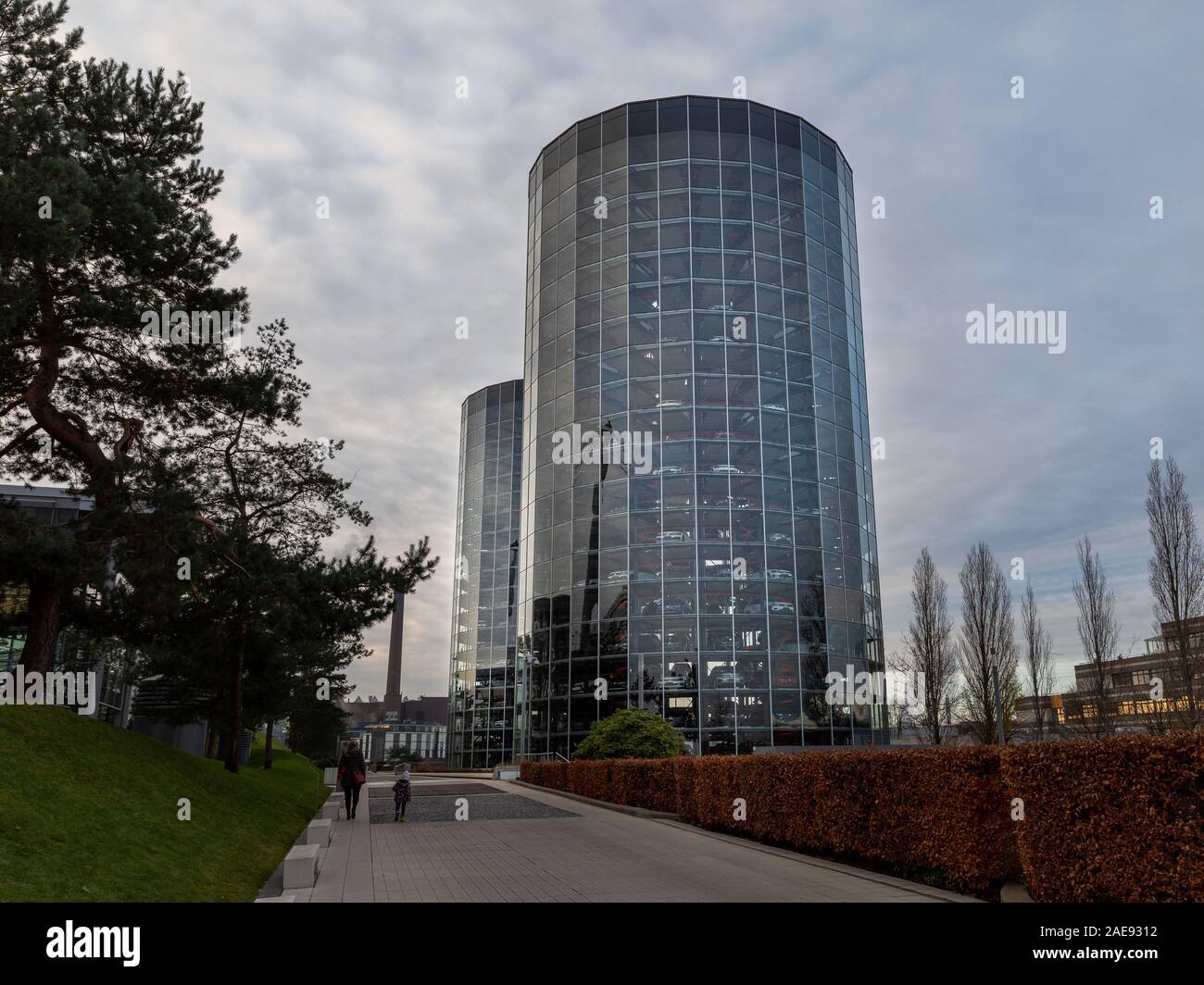 Glass Towers Of Autostadt In Wolfsburg High Resolution Stock ...