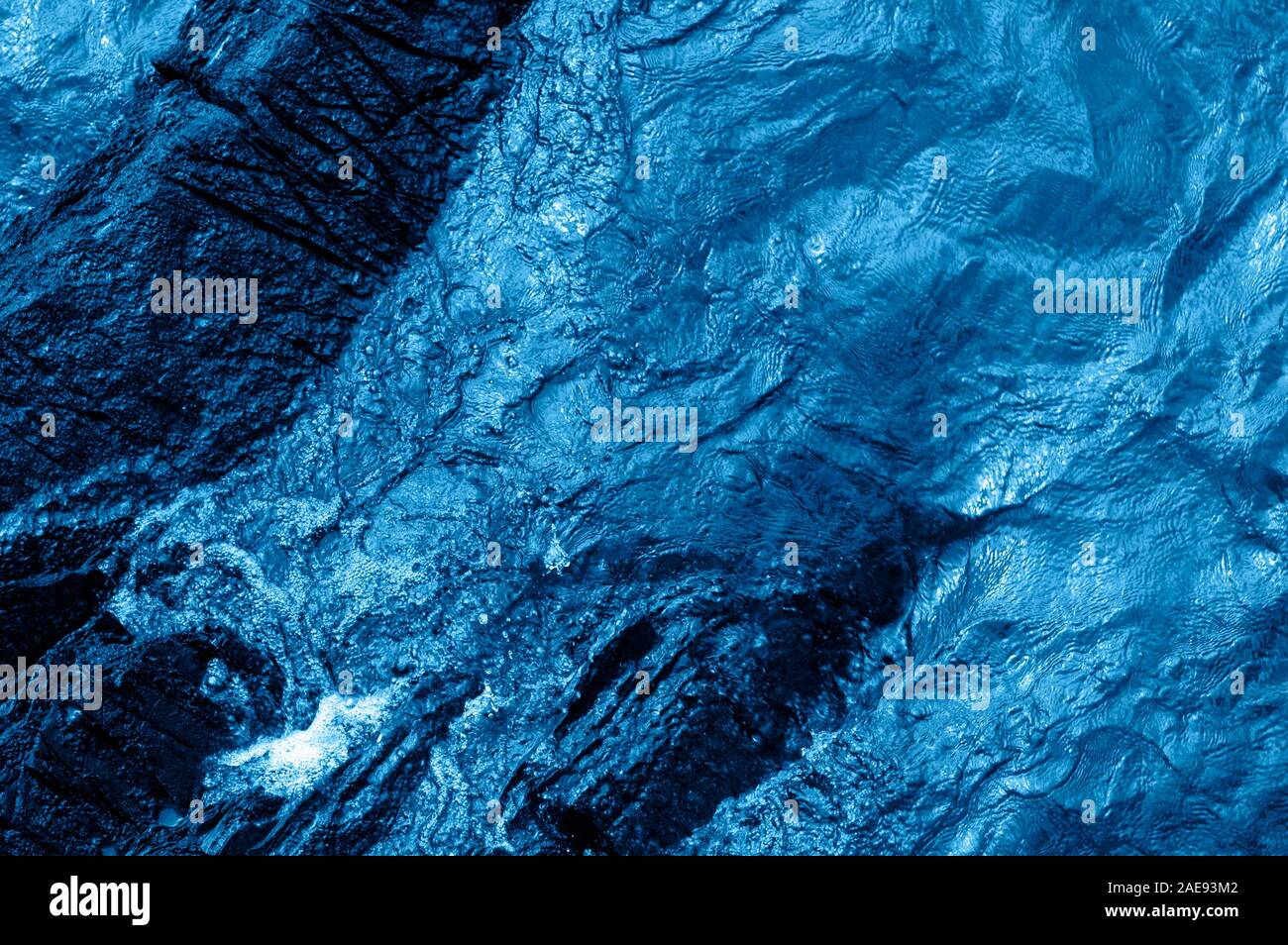 Texture of blue stormy sea water flowing surface background. Trendy ...